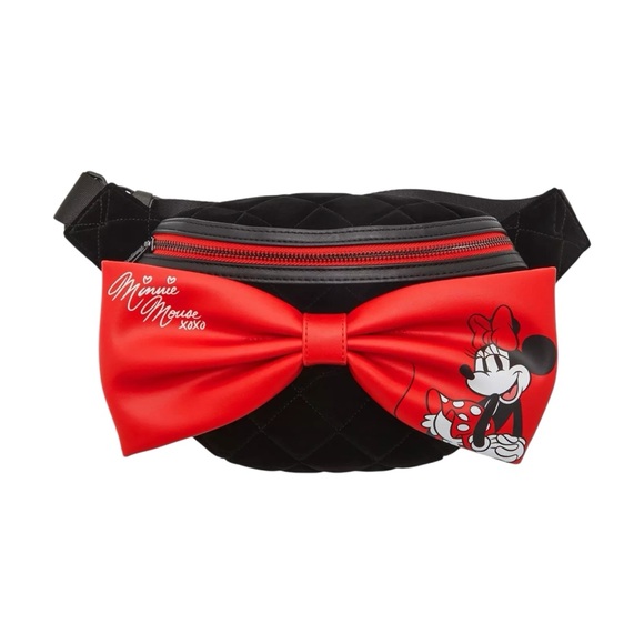 Loungefly | Bags | New Loungefly Disney Minnie Mouse Bow Velvet Quilted ...